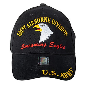 101st Airborne Division Screaming Eagles Embroidered Cap Hat - Adjustable Buckle Closure Black