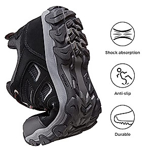 CAMEL CROWN Men's Low Top Lightweight Hiking Shoes for Outdoor Trailing Camping Trekking Black