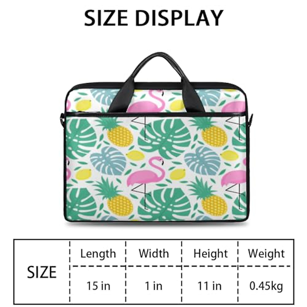 Pineapple Palm Tree Laptop Computer Bag Waterproof Shoulder Messenger Bag 13-15 inch Durable Laptop Tote Bag with Shoulder Strap Handle Lightweight Crossbody Briefcase