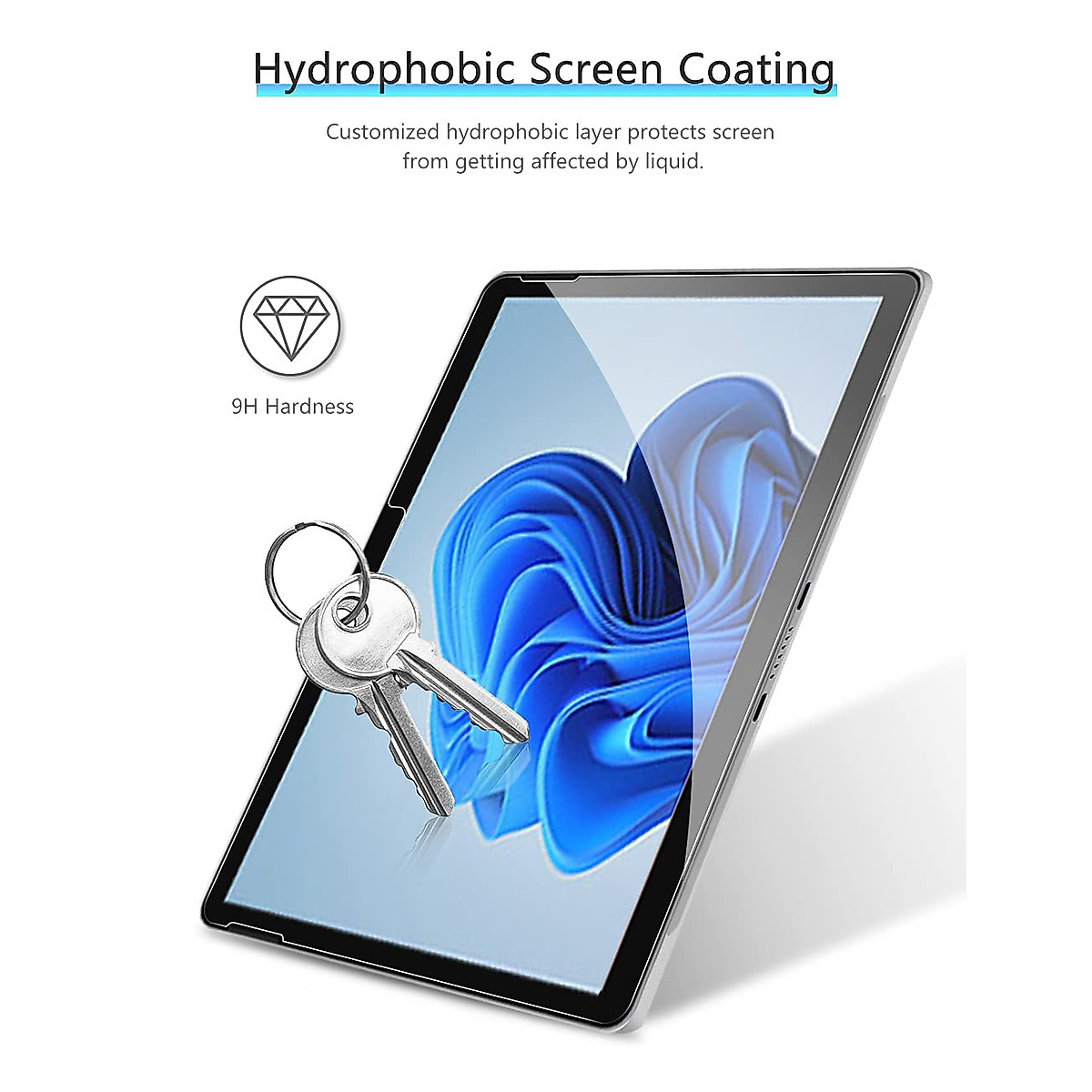 OMOTON 2 Pack Screen Protector for Microsoft Surface Go 4 / Surface Go 3/ Surface Go 2 / Surface Go(10.5 inch, 2023/2021/2020/2018), Tempered Glass/Case Friendly/Surface Pen Compatible