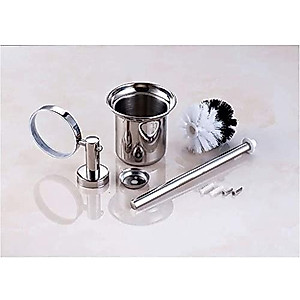 Toilet Brush Toilet, Toilet Brush Holder Toilet Brush and Holder Wall-Mounted Toilet Brush and Holder Stainless Steel Toilet Brush Set Bathroom Toilet Long ma Bathroom Accessories