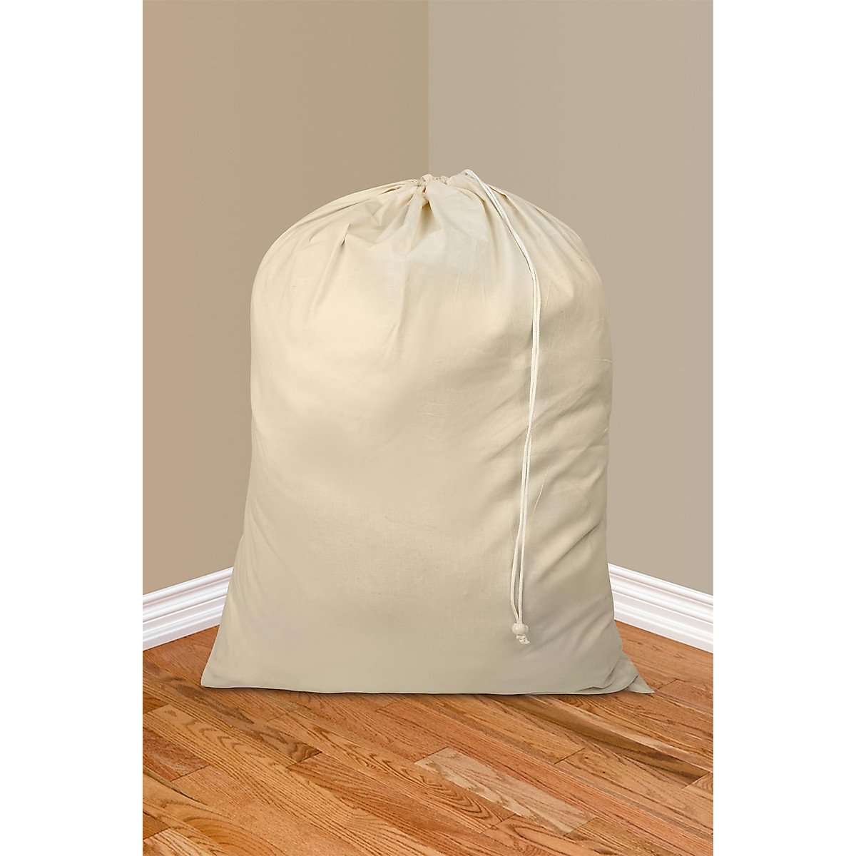 Lenenz 4 Pack Reusable Laundry Bags - 100% Cotton Multi Purpose Travel Laundry Bag - Durable & Machine Washable - Large Laundry Bag 28 x 36"