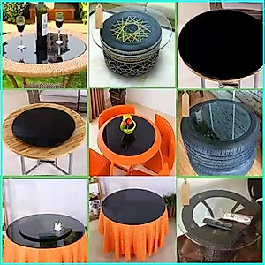 MAGILL 40inch Tabletop Rotating Tray Lazy Susan Turntable Large Round Tempered Glass Rotating Black Serving Plate for Restaurant/Kitchen, Not Easy to Dump (Color : Black, Size : 100cm/38in)