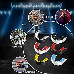 Sports Mouth Guard Adult & Kids Mouth guard sports , Youth Mouth Guard Boxing, Mouth Guard Football, Mouth Guard Basketball Lacrosse MMA Karate Mouthguard Adult (11+) Youth (10-) 2 sizes 6 Pack