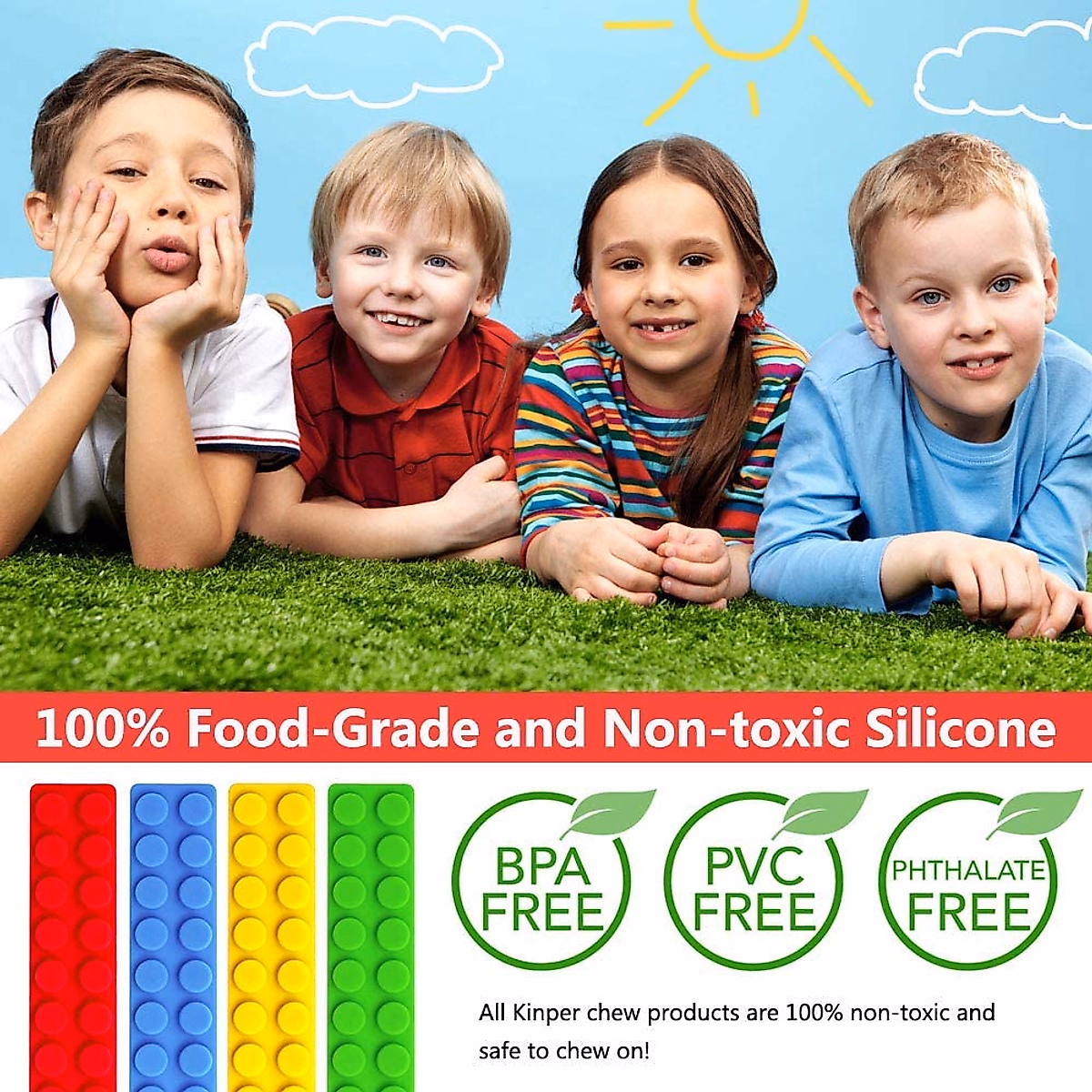 Chew Necklace, SLGOL 6 Pack Mace Chew Necklace for Sensory Kids, BPA Free, Food- Grade Silicone Oral Motor Aids chewelry Chewy Necklace Sensory for Autism, ADHD, Anxiety, or Other Special Needs