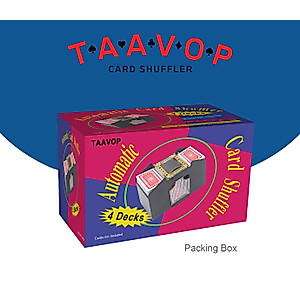 TAAVOP Card Shuffler 2-4 Deck Automatic, Battery-Operated Electric Card Shuffler Machine for UNO/Poker/Playing Card