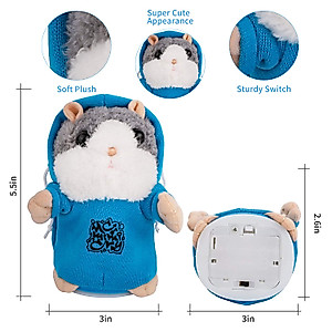 Qrooper Talking Hamster Repeats What You Say, Toys for 3+ Year Old Girl & Boy for Kids, Toddler Toys Autism Sensory Toys for Kids Gifts, Plush Stuffed Animals Toys for Girls(Blue)