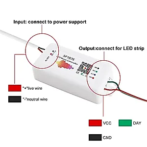 RGBZONE WS2812b WS2811 SP107E Music Bluetooth Controller, DC 5-24V, Support LED IC Chip Suit for LED Strip, iOS Android App Control, Module Buli-in Mic/AUX Input, Suit Indoor