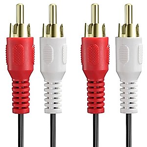 Fosmon 2-RCA Male to 2-RCA Male (6 FT), Dual 2 RCA Cable, Stereo Audio 2RCA Cord Male to Male Connector