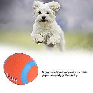 Dog Chew Toys, Squeaky Latex Dog Toy Balls Football Rugby Fetch Dog Interactive Toy with Crinkle Pape for Small Medium and Large Dogs