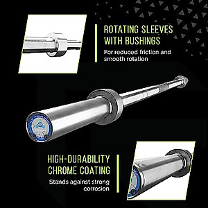 Rage Fitness Olympic Training Barbell (6FT) (15 Pound Weight) (300 LBS Capacity), Home Gym Fitness Equipment, Strength Training Workout Bar, Weight bar for Squats, Deadlift, Weightlifting, Bench Press