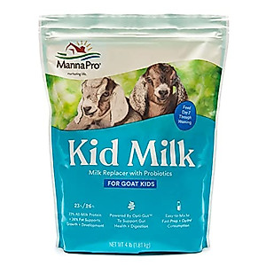 Manna Pro Milk Replacer with Probiotics for Goat Kids | High in Protein to Support Growth | Supports Gut Health and Digestion | 4lbs