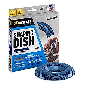 Kutzall Extreme Shaping Dish - Coarse, 4-1⁄2" (114.3mm) Dia. X 7⁄8" (22.2mm) Bore - Woodworking Angle Grinder Attachment for DeWalt, Bosch, Milwaukee, Makita. Abrasive Tungsten Carbide, DW412X90