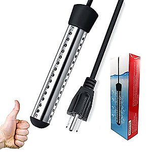 BIRD WISH Water Trough Heater, 1500W Thermostat Control Double Safety Protection Immersion Hot Water Heater Element with Auto Shut Off for Pool, Bucket, Bathtub,Stock Water Tank