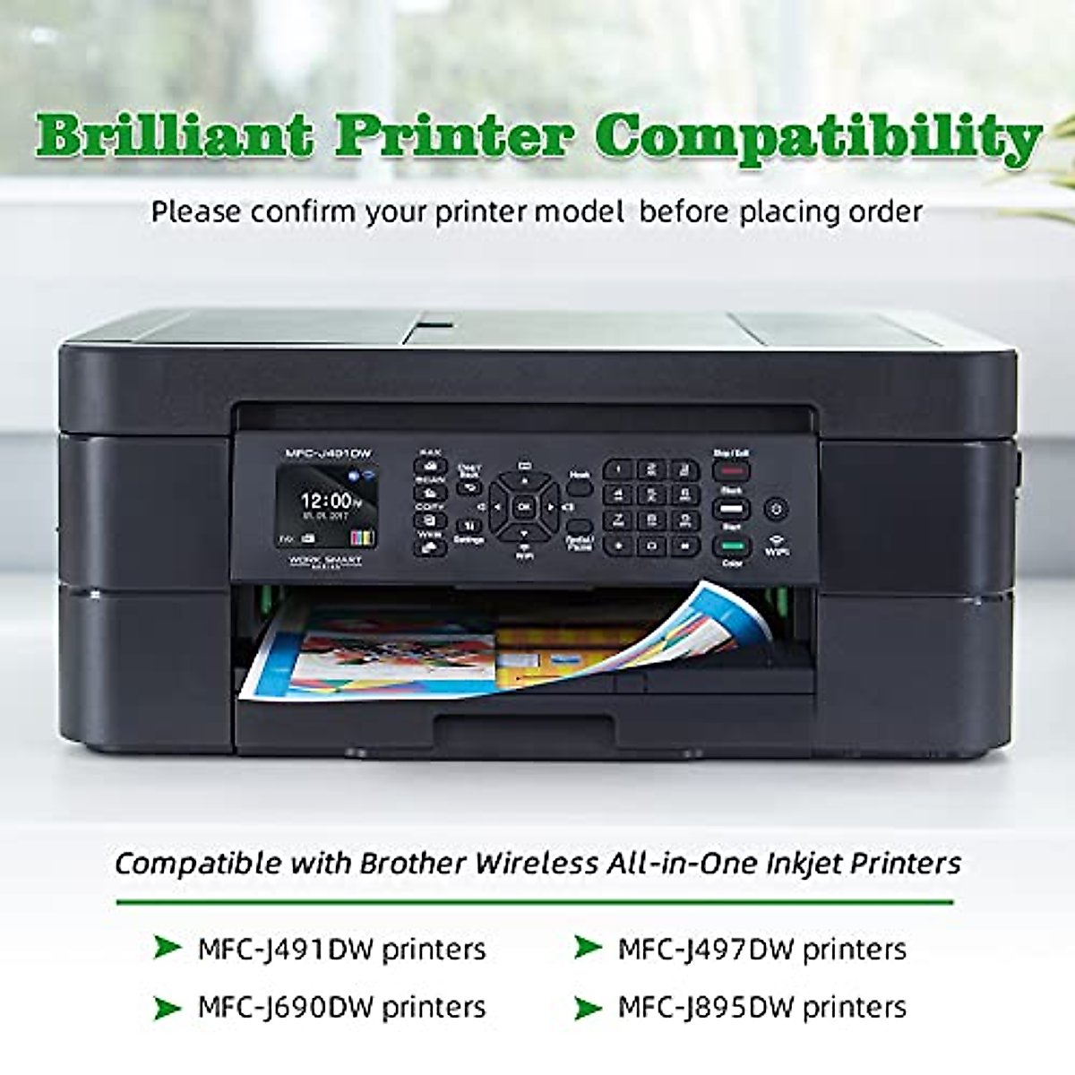GREENARK Compatible Ink Cartridge Replacement for Brother LC3013 LC 3013XL Black High Yield Ink Cartridges 4 Pack LC3013 BK Work for Brother MFC-J491DW MFC-J497DW MFC-J690DW MFC-J895DW Printers
