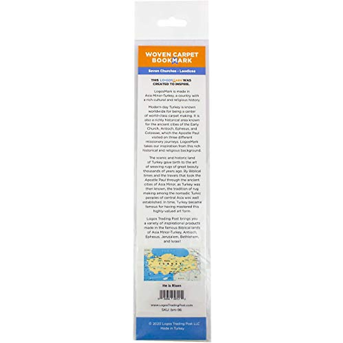 He is Risen, Woven Fabric Christian Easter Bookmark, Jesus is Alive Silky Soft Matthew 28:6 Flexible Bookmarker for Novels Books and Bibles, Traditional Turkish Woven Design, Memory Verse Gift