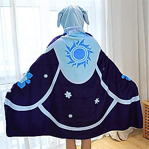 Xingqiu Cryo Abyss Mage Throw Blanket Genshin Impact Wearable Blankets and Game Monster Plush Doll, 95cm×155cm