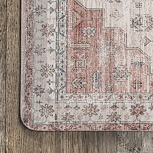 nuLOOM Floral Persian Kitchen or Laundry Comfort Mat, 2x3, Rust