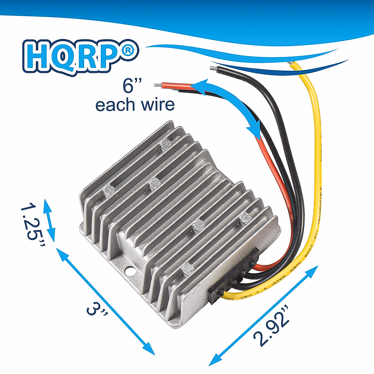 HQRP DC-DC Step Down Converter 24V to 12V 20A 240W Power Supply Adapter Compatible with Golf Cart Club Car, LED Strip Light, Motor, Dashcam, Car Truck, Vehicle, Camera Waterproof Voltage Regulator