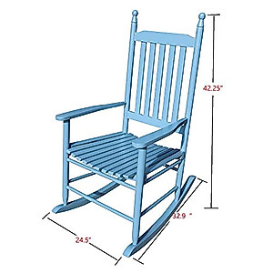 Aoyom Relax in Style with Our Beautifully Designed Rocker Chair - Perfect for Balconies, Porches, and More (Blue)