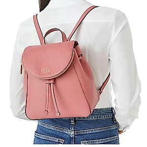 Kate Spade Leila Medium Flap Pebbled Leather Backpack (Pomegranate)