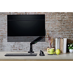 Kensington Single Monitor Arm with Vesa Mount, Adjustable Gas Spring Desk Monitor Arm, SmartFit® One-Touch Heavy Duty Monitor Stand for Ultrawide Monitors Up to 34 Inches, 19.8lbs - Black (K59600WW)