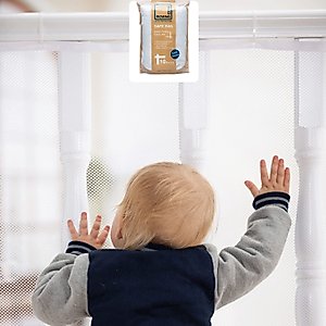 Roving Cove Stair Banister Guard 10ft x 3ft, Railing Safety Net for Baby Proofing, Child Safety Stairway Cover, Balcony Mesh Netting, Pearl White