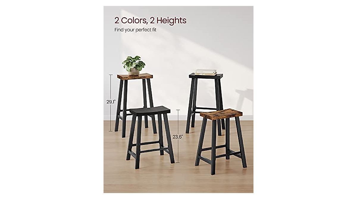 VASAGLE Bar Stools Set of 2 - Stylish & Durable Design