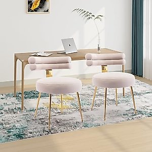 Dsnyu Beige Chair Accent, Modern Chair Velvet Armless Comfy Home Furniture for Living Room 19.29" Lx21.65 Wx28.35 H