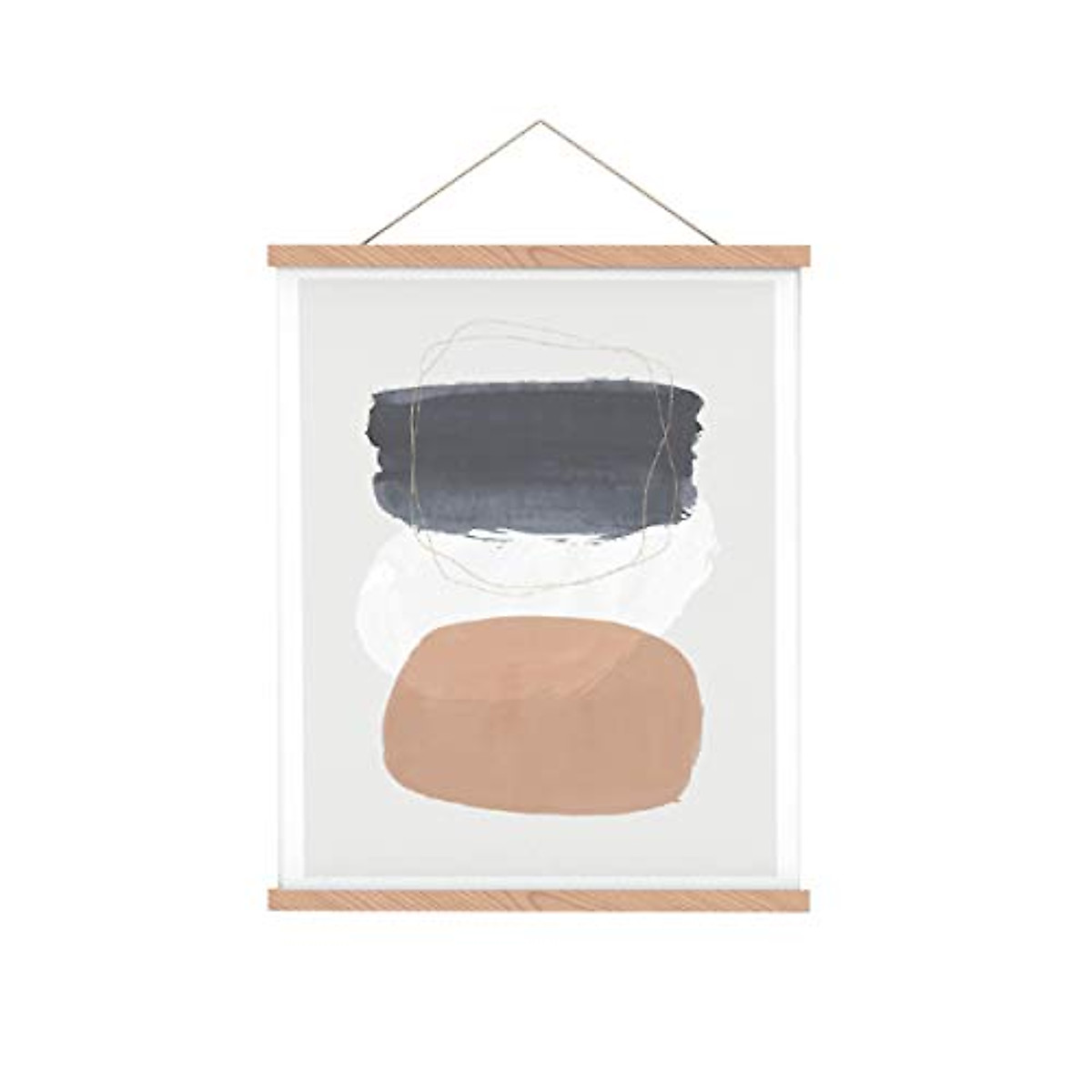 PosterMate Magnetic Poster Frame Hanger, 16 inch, 20 inch, 24 inch, Birchwood, Hang Canvas Print Artwork Wall Poster Frame Wood Wooden Magnet Print Posters Dowel Scroll Hanger Hangers Hanging Kit for Walls Map Canvas Artwork