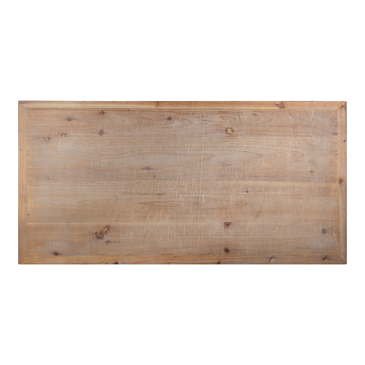 Kate and Laurel Wyldwood Rustic Wood Desk, 48" x 23.5" x 30", Rustic Brown and Coastal White, Chic Farmhouse-Inspired Design