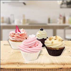 1200 Pieces Mini Paper Cupcake Liners 1.25 inches Baking Cups Wrapper Muffin Paper Cups for Holiday, Baby Shower, Birthday Party, Weddings (1.25 inch, White, Brown)