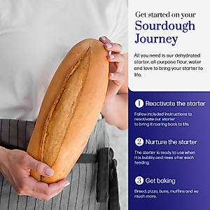 San Francisco Sourdough Starter - Dehydrated Heirloom Style Sourdough Starter for Sourdough Bread, Pizza, Buns, Pancakes, Muffins | Easy to follow instructions. By Captain Sourpants