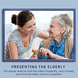 Vacuum Insulated Water Bottle,9Oz Double Wall Insulation Stainless steel Thermos Cup with Ceramic Liner Keeps Beverage Hot or Cold for 6 Hours, Tea Coffee Travel Tumbler Mug with Infuser (Blue)