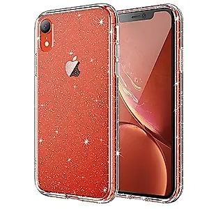 JETech Glitter Case for iPhone XR, 6.1-Inch, Bling Sparkle Shockproof Phone Bumper Cover, Cute Sparkly for Women and Girls (Clear)