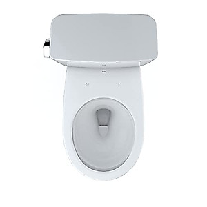 TOTO Drake Two-Piece Round 1.6 GPF Universal Height TORNADO FLUSH Toilet with CEFIONTECT, Cotton White - CST775CSFG#01