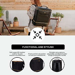 Igloo 26-can Premium Luxe Softsided Dual Compartment Backpack, Cognac