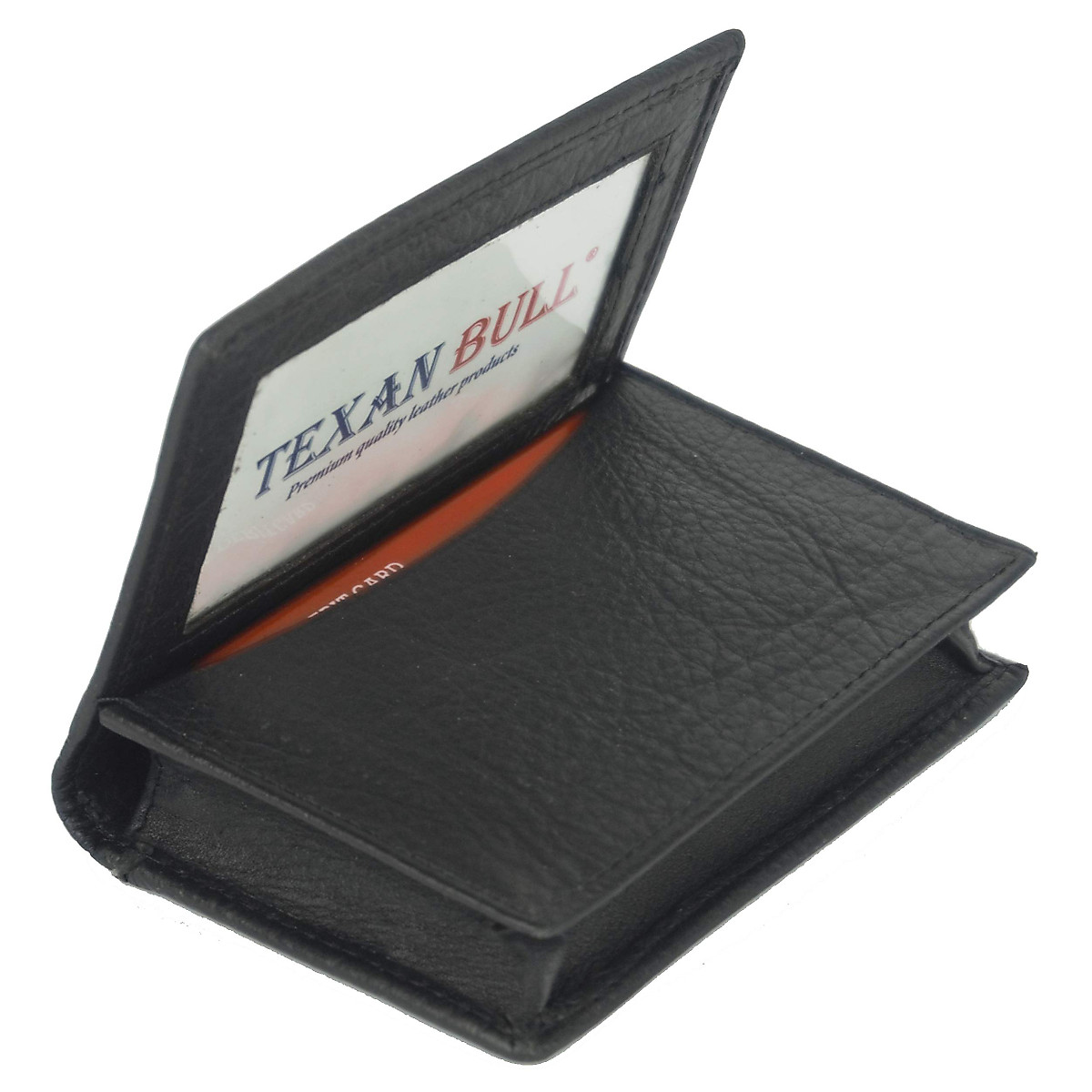 Texan Bull Credit Card Holder RFID Signal Blocking Unisex Slim Bifold Business Card Organizer Wallet (Black)