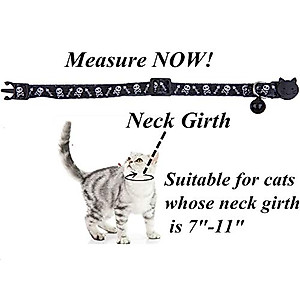 BoomBone Skull Cat Collar Breakaway with Bell,Pack of 2 Safe Halloween Puppy Collars