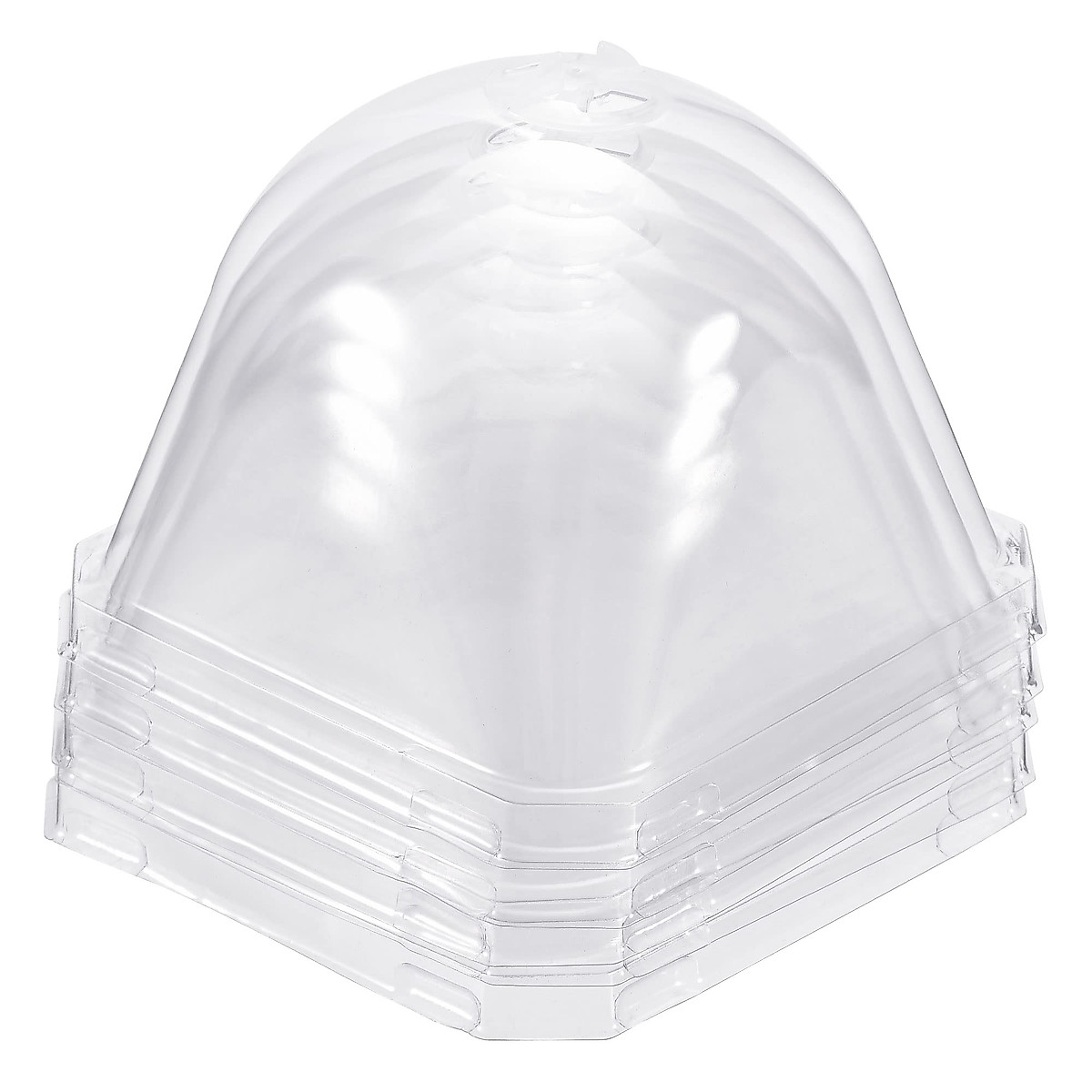PATIKIL 3.9" Plant Humidity Dome, 5Pcs Square Plastic Garden Cloche Dome Plant Cover Reusable for Outdoor Frost Freeze Protection Mini Greenhouse, Clear 10cm x 10cm