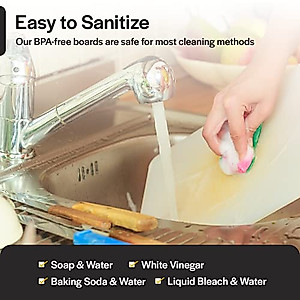 Professional White Cutting Board Mat 4 Pack Set, NSF Certified, 24 x 18 Inch Extra Large