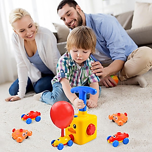 BAKAM Toddler Toys 3-4 for Boys Girls, Balloon Launcher & Powered Car Set, Fun Toddlers STEM Toy Balloon Pump Cars Racer Kit for Kids 3-5 (Monster)