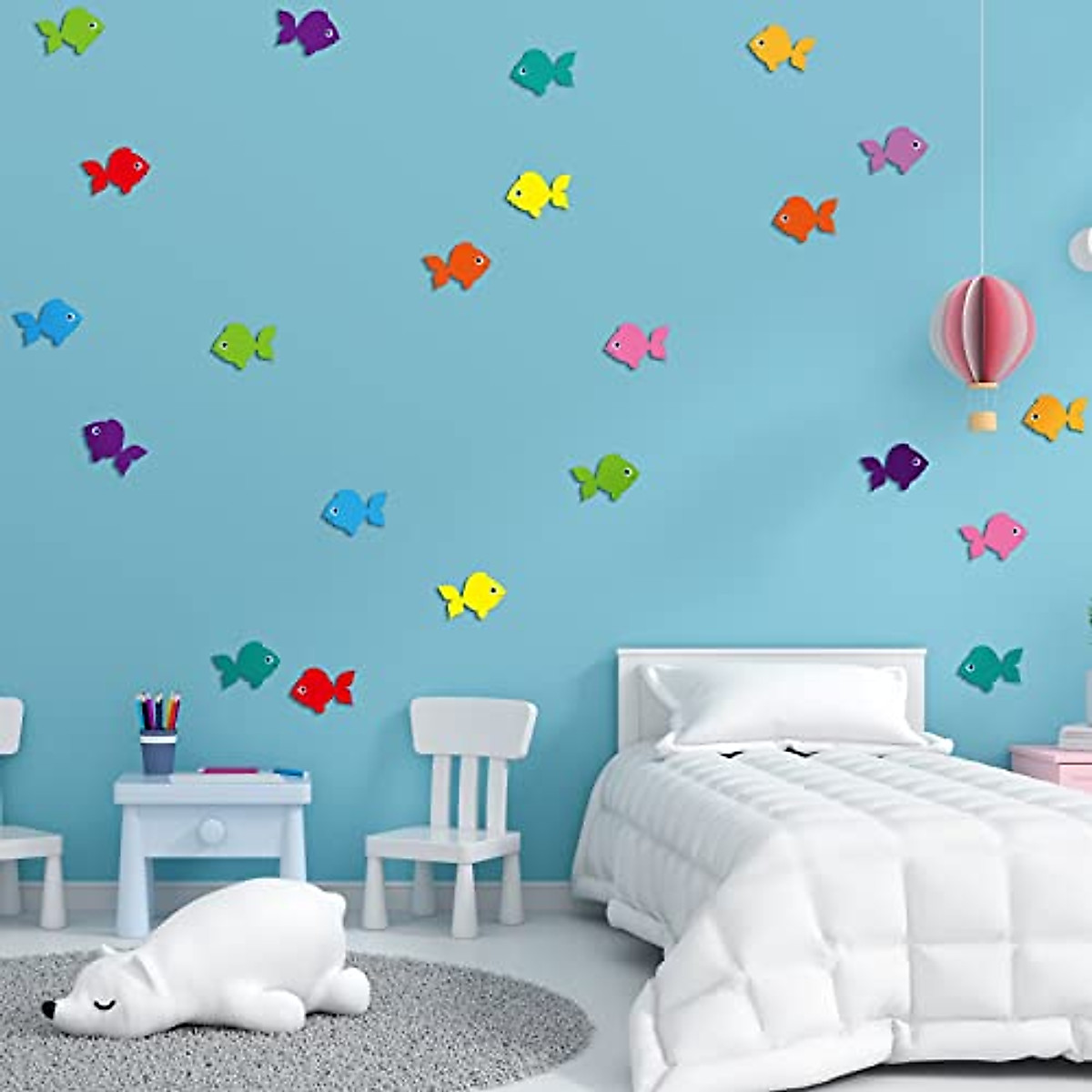Colorful Fish Paper Cutouts for Classroom & Party Decor - 200 Pieces