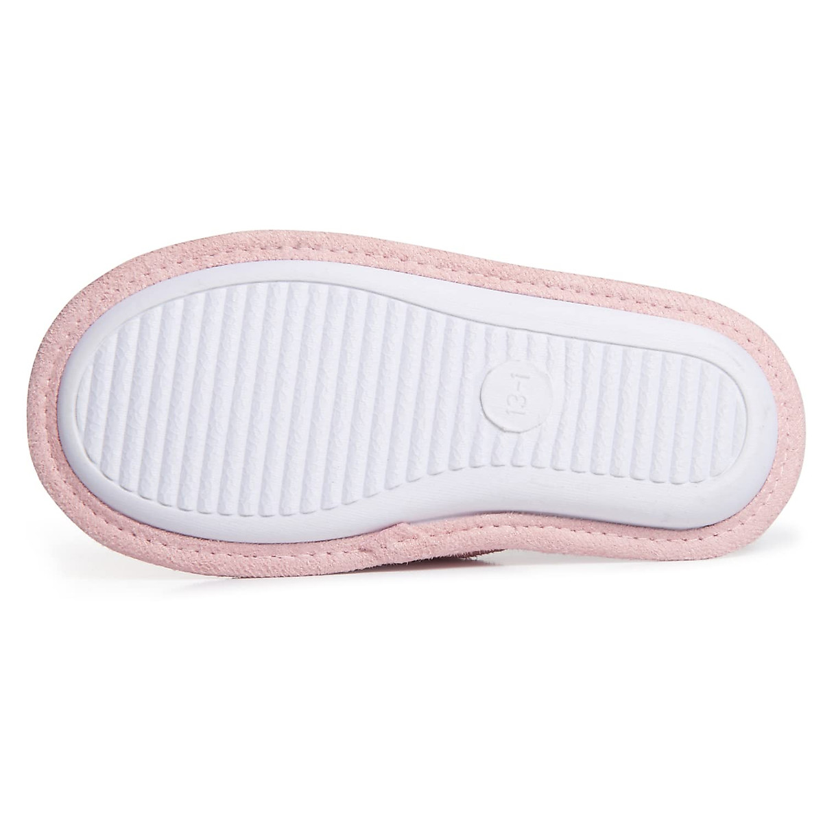 Lucky Brand Girls Micro Suede Scuff Slippers, Fuzzy Rubber Sole House Shoes, Kids Faux Fur Lined Indoor Outdoor Slipper, Pink, Size 2-3