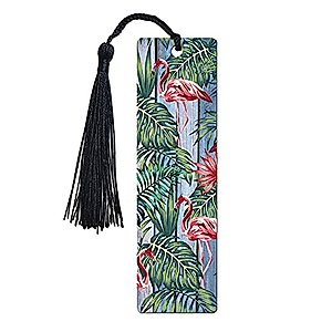 Tropical Flamingo Bookmark | Book Accessories, Double-Sided Bookmarks, Illustrated Bookmark, Reading, Bookish Gift, Gift for Book Lover Writers Friend
