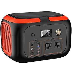SinKeu Portable Power Station G600, 296Wh 600W Backup Lithium Battery Pack Bank, 110V Pure Sine Wave AC Outlet Solar Generator for Camping Emergency RV Outdoor (Solar Panel Not Included)