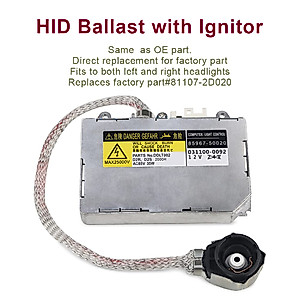 WMPHE Compatible with Headlight Ballast with Ignitor Toyota Prius, Avalon, Sienna, Lexus ES300, ES330, LS430, Lincoln Aviator HID Ballast Replaces 81107-2D020, 85967-0E020, DDLT002, KDLT002