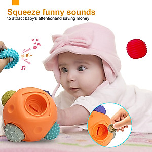 ROHSCE Balls for Toddlers 1-3 Baby Sensory Toys, Montessori Toys for Babies 6-12 Months Baby Ball Toy, Sensory Balls BPA Free Teething Gift Toddler Balls Bath Toys with Bright Color Multi Textured