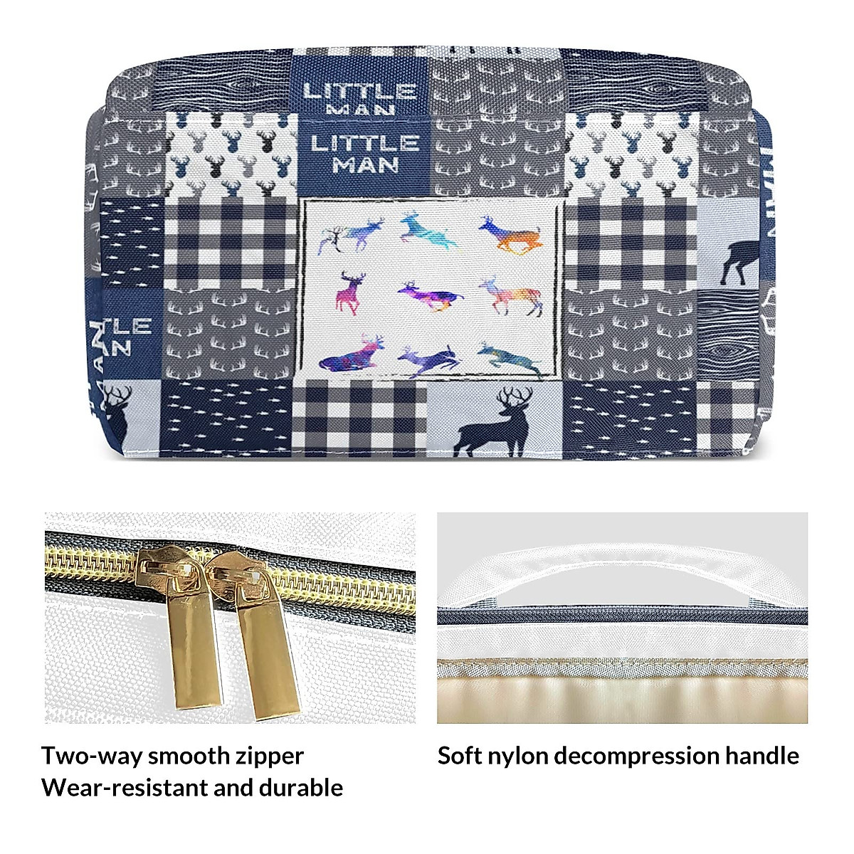 XIUCOO Personalized Deer Diaper Bag Backpack with Name Custom Nappy Mommy Bags for Baby Girl Boy Gifts