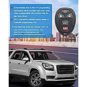 CAUORMOTE Keyless Entry Remote Car Key Fob for Chevy Tahoe Traverse Suburban/GMC Acadia Yukon/Buick Enclave/Saturn Outlook(15913415, OUC60270, OUC60221), Set of 2